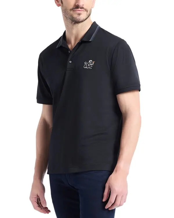 Robert Graham Monkey Business Short Sleeve Knit Polo Shirt