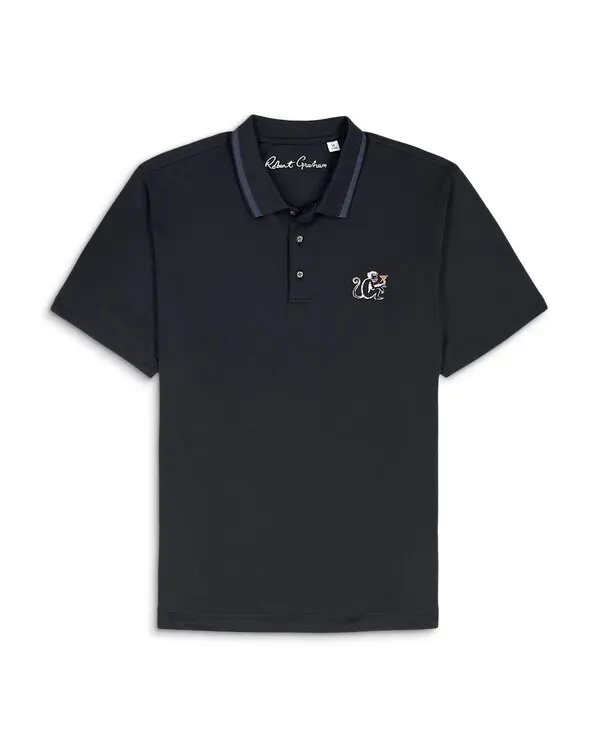 Robert Graham Monkey Business Short Sleeve Knit Polo Shirt