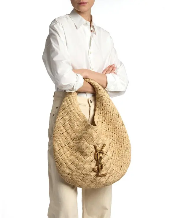 Saint Laurent Icare Hobo Bag - Natural