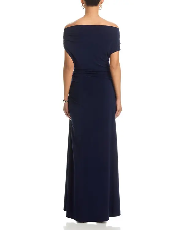 Aqua Ruched Dress - Navy