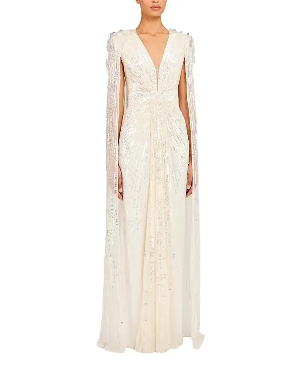 Jenny Packham Sequin-embellished Maxi Dress - Vanilla