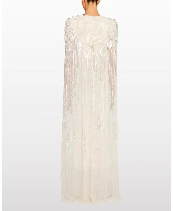 Jenny Packham Sequin-embellished Maxi Dress - Vanilla