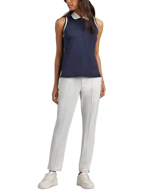 RHONE Sleeveless Zip Polo Shirt - Navy Blue
