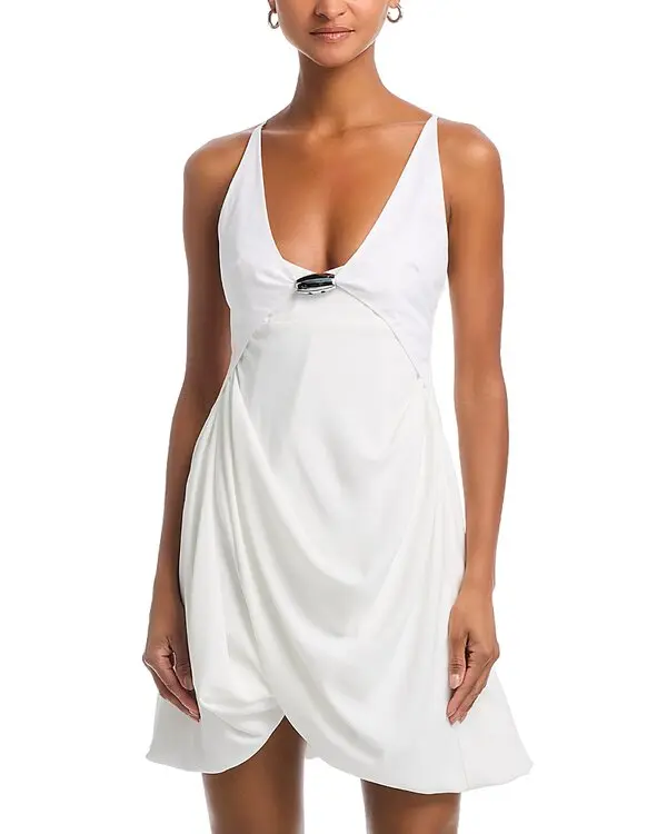 KATE BARTON Draped Bubble Dress - White