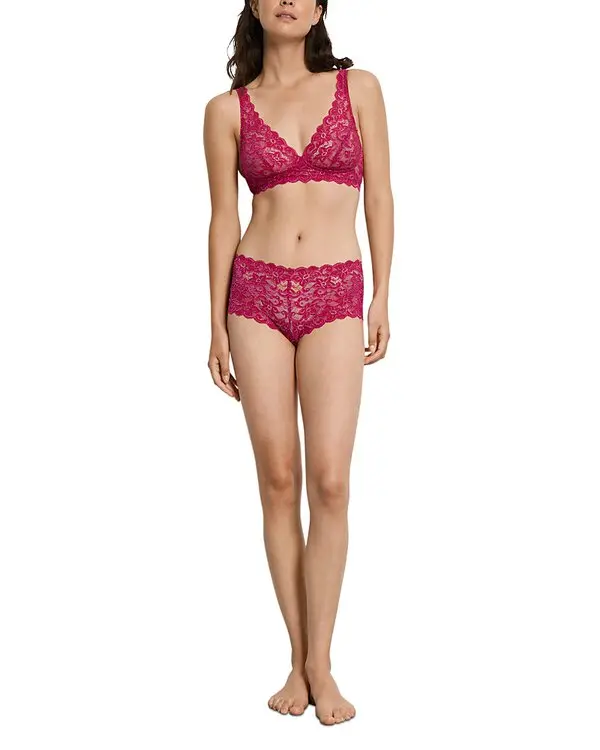 Hanro Luxury Moments Lace Boyshort - Light Sangria