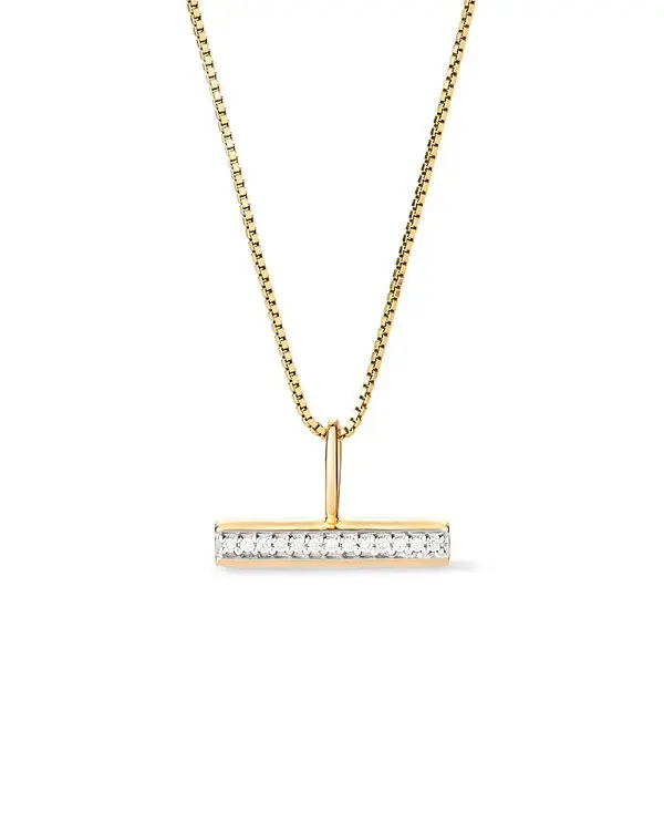 ANA LUISA Solid Yellow Gold Lab-grown Diamond Toggle Charm Necklace - Gold/diamond