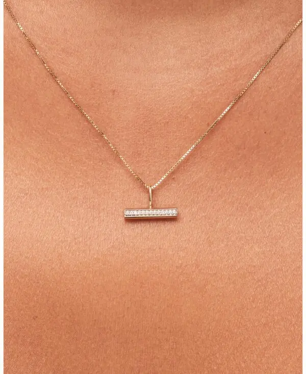 ANA LUISA Solid Yellow Gold Lab-grown Diamond Toggle Charm Necklace - Gold/diamond