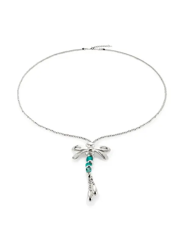 UNODE50 Long -plated Dragonfly Pendant Necklace With Crystals