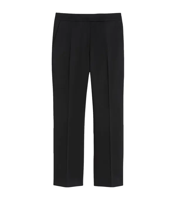 Max Mara Cotton-blend Straight Trousers - Black