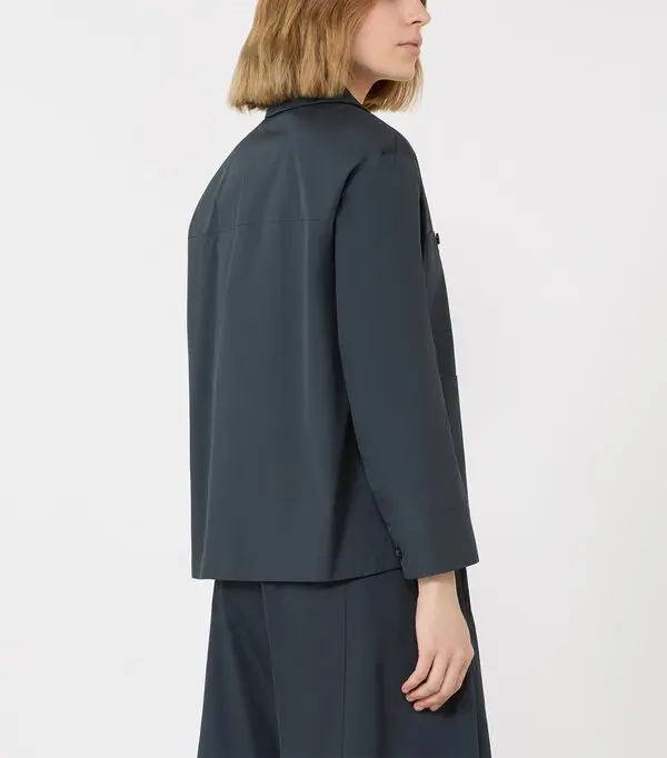 Max Mara Cotton Shacket With Pockets - Blue