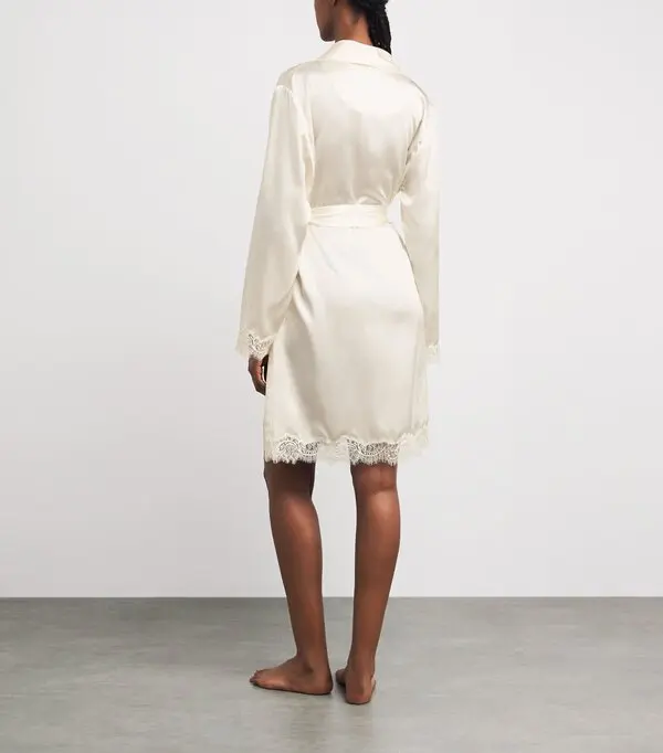 Harrods Silk Lace-trim Short Night Robe