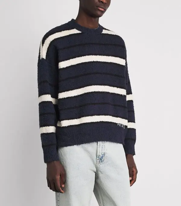PICANTE Cotton-blend Shaggy Stripe Sweater