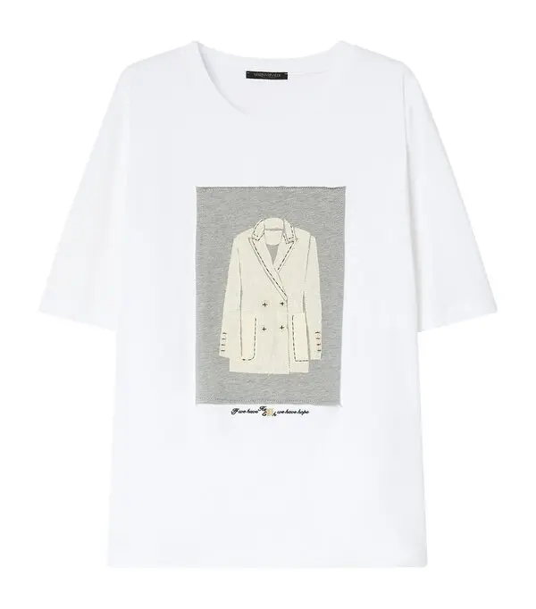 Marina Rinaldi Graphic Appliqué T-shirt - White
