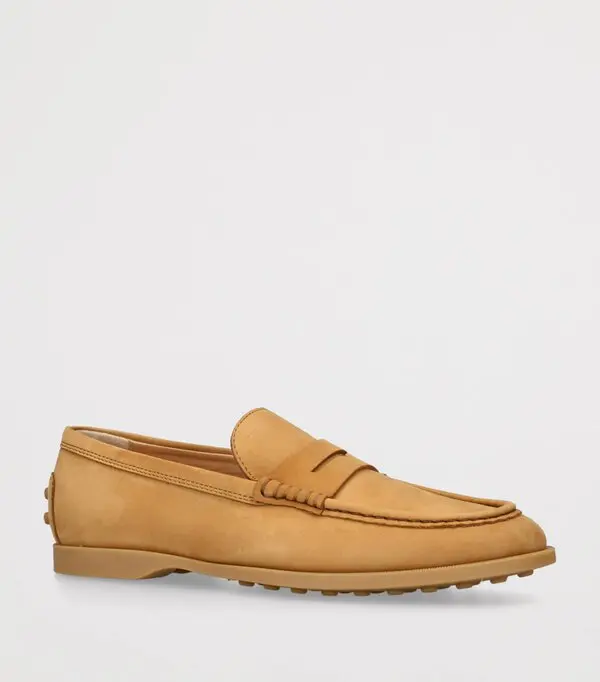 TOD'S Suede Gomma Leggero Loafers - Beige