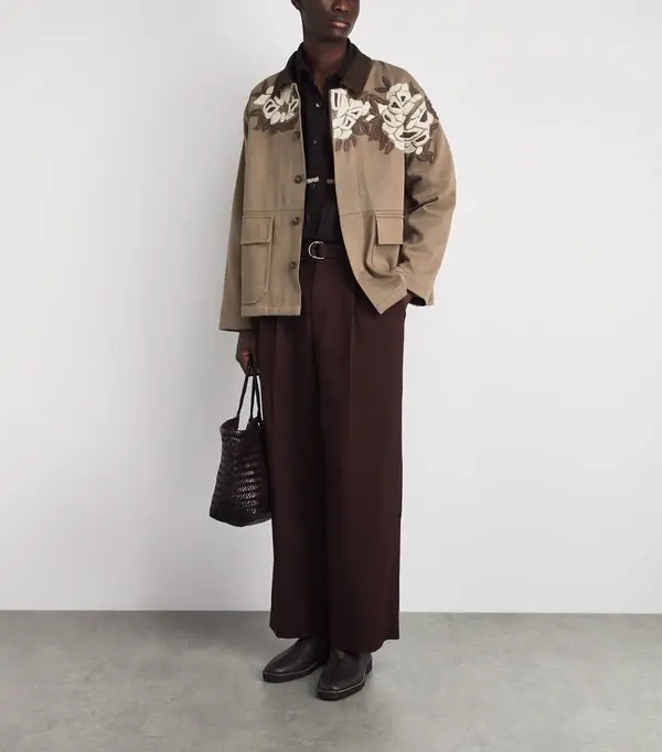 KARTIK RESEARCH Cotton-suede Embroidered Jacket