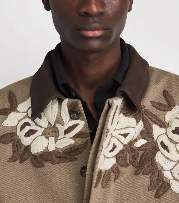 KARTIK RESEARCH Cotton-suede Embroidered Jacket