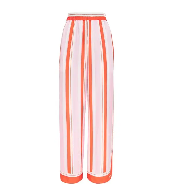 Simkhai Silk-blend Stripe Zuna Trousers - Pink