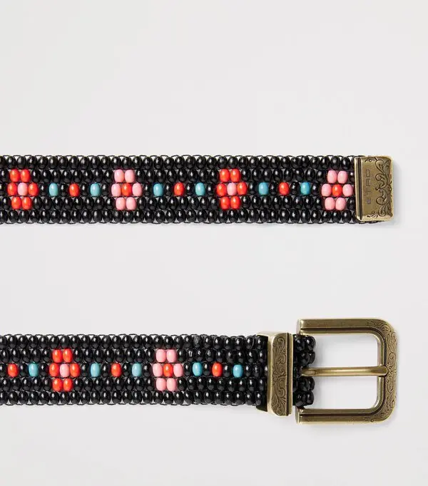 Etro Beaded Floral Belt - Black
