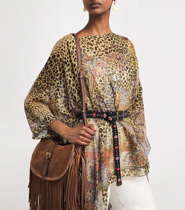 Etro Beaded Floral Belt - Black