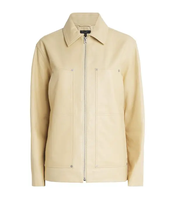 Rag & Bone Sid Leather Jacket - Beige