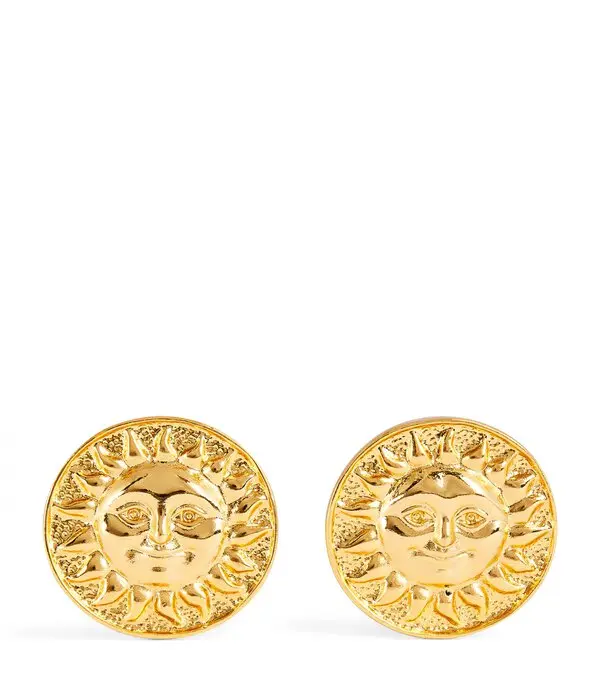 Rixo Plated Noni Sun Earrings - Gold