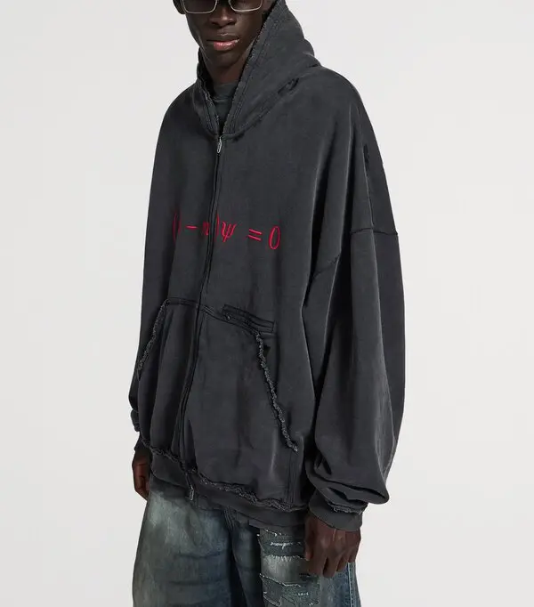 Balenciaga Cotton Dirac Formula Zip-up Hoodie