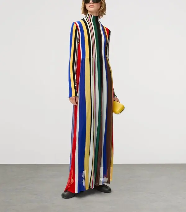 Loewe Stripe Maxi Dress - Red