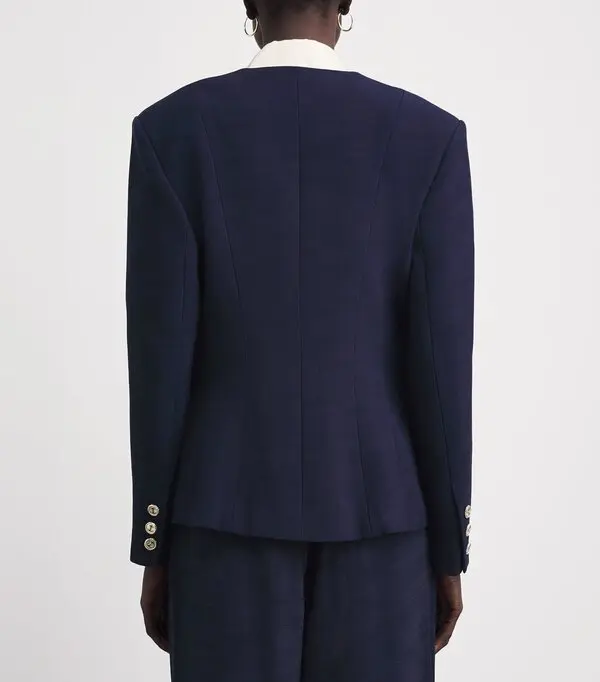 Claudie Pierlot V-neck Tailored Jacket - Blue