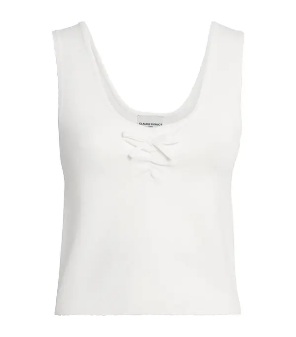Claudie Pierlot Knit Tank Top With Bow Detail