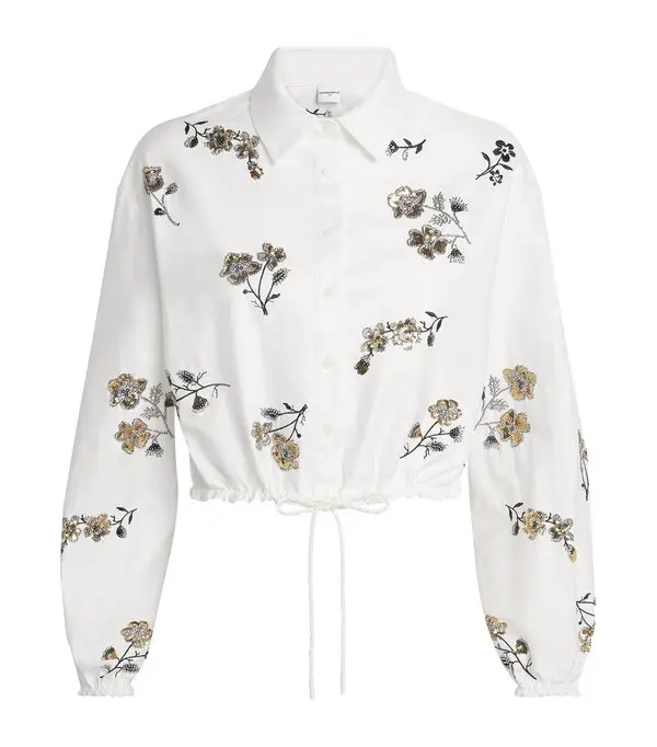Claudie Pierlot Floral Embellished Cotton Shirt