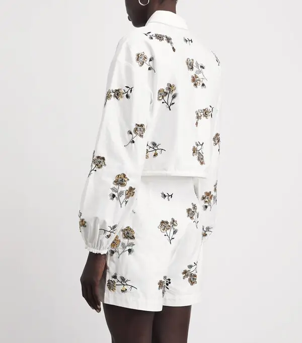 Claudie Pierlot Floral Embellished Cotton Shirt
