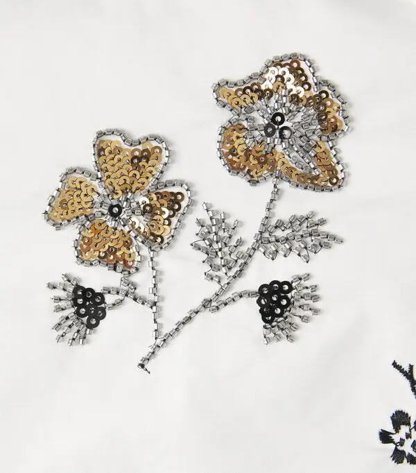 Claudie Pierlot Floral Embellished Cotton Shirt