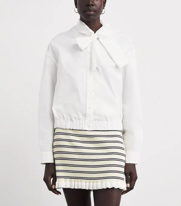 Claudie Pierlot Cotton Pussy-bow Blouse