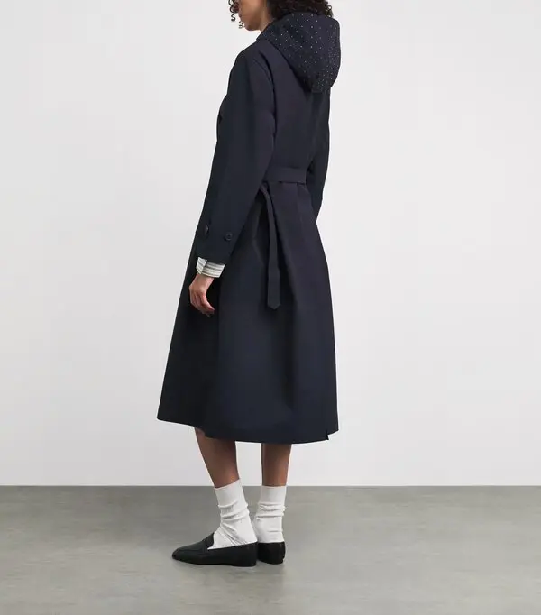 Maje Rhinestone-studded Trench Coat - Blue