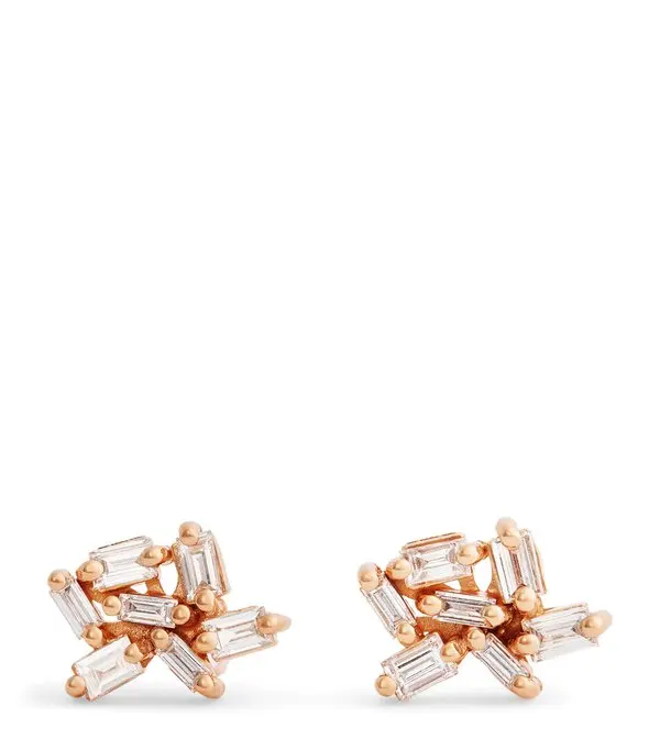 SUZANNE KALAN Classic Cluster Stud Earrings - Rose Gold