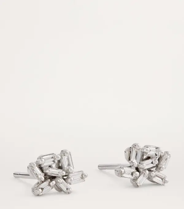 SUZANNE KALAN Gold And Diamond Classic Cluster Stud Earrings
