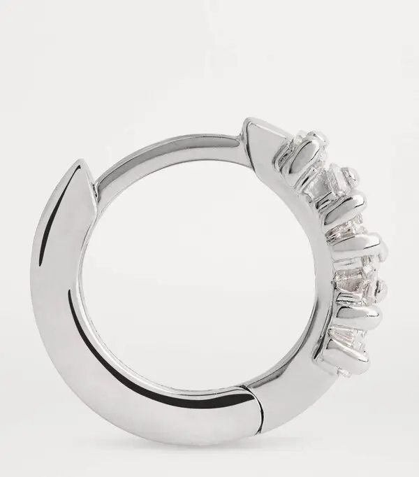 SUZANNE KALAN Gold And Diamond Bold Huggie Earrings - White