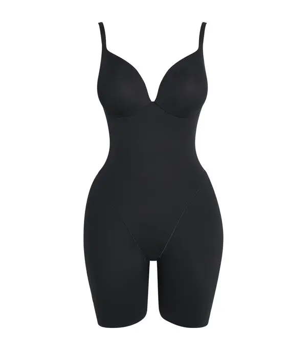SKIMS Ultimate Padded Mid-thigh Bodysuit - Black