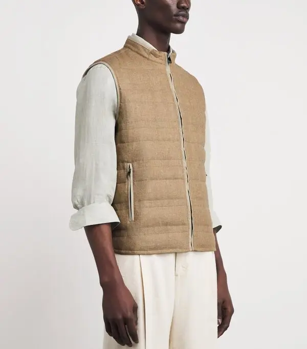 Corneliani Reversible Padded Gilet - Beige