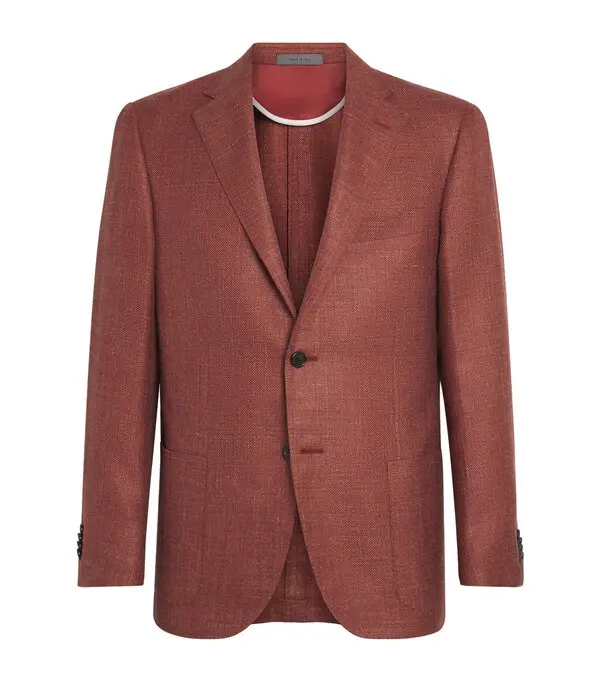 Corneliani Virgin Wool-silk-linen Blazer - Red