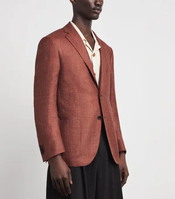 Corneliani Virgin Wool-silk-linen Blazer - Red
