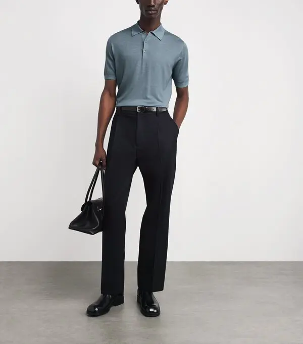 Corneliani Virgin Wool Polo Shirt - Green