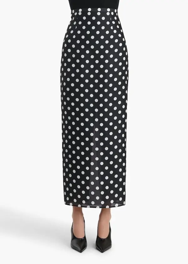 Khaite Winton Polka Dot Skirt