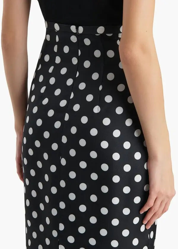 Khaite Winton Polka Dot Skirt