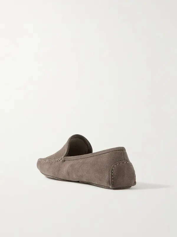 Thom Sweeney Cashmere-lined Suede Slippers - Brown