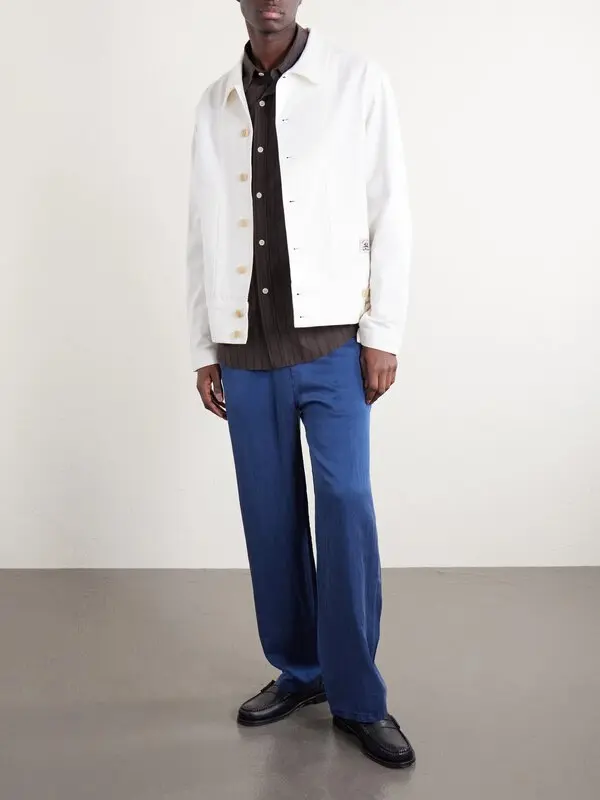 REMI RELIEF Straight-leg Silk And Cotton-blend Trousers