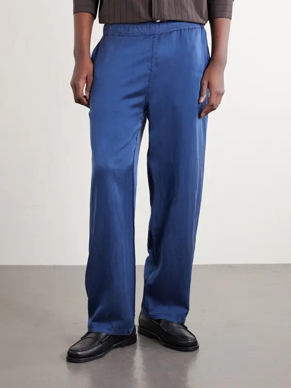 REMI RELIEF Straight-leg Silk And Cotton-blend Trousers