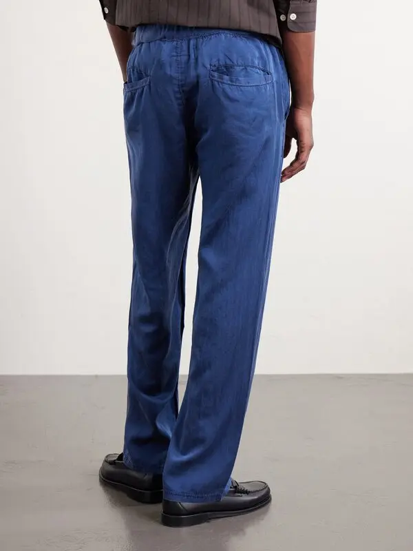 REMI RELIEF Straight-leg Silk And Cotton-blend Trousers