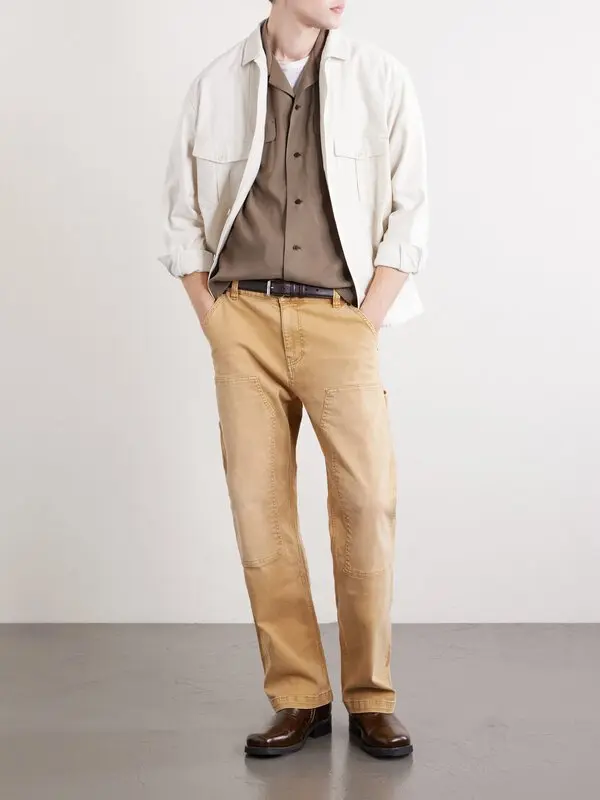 Visvim Judo Convertible-collar Logo-embroidered Woven Shirt - Brown