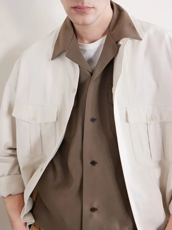 Visvim Judo Convertible-collar Logo-embroidered Woven Shirt - Brown